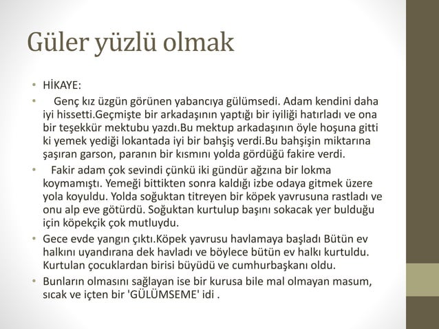 Ilkokul 13.hafta guler yuzlu olmak | PPT