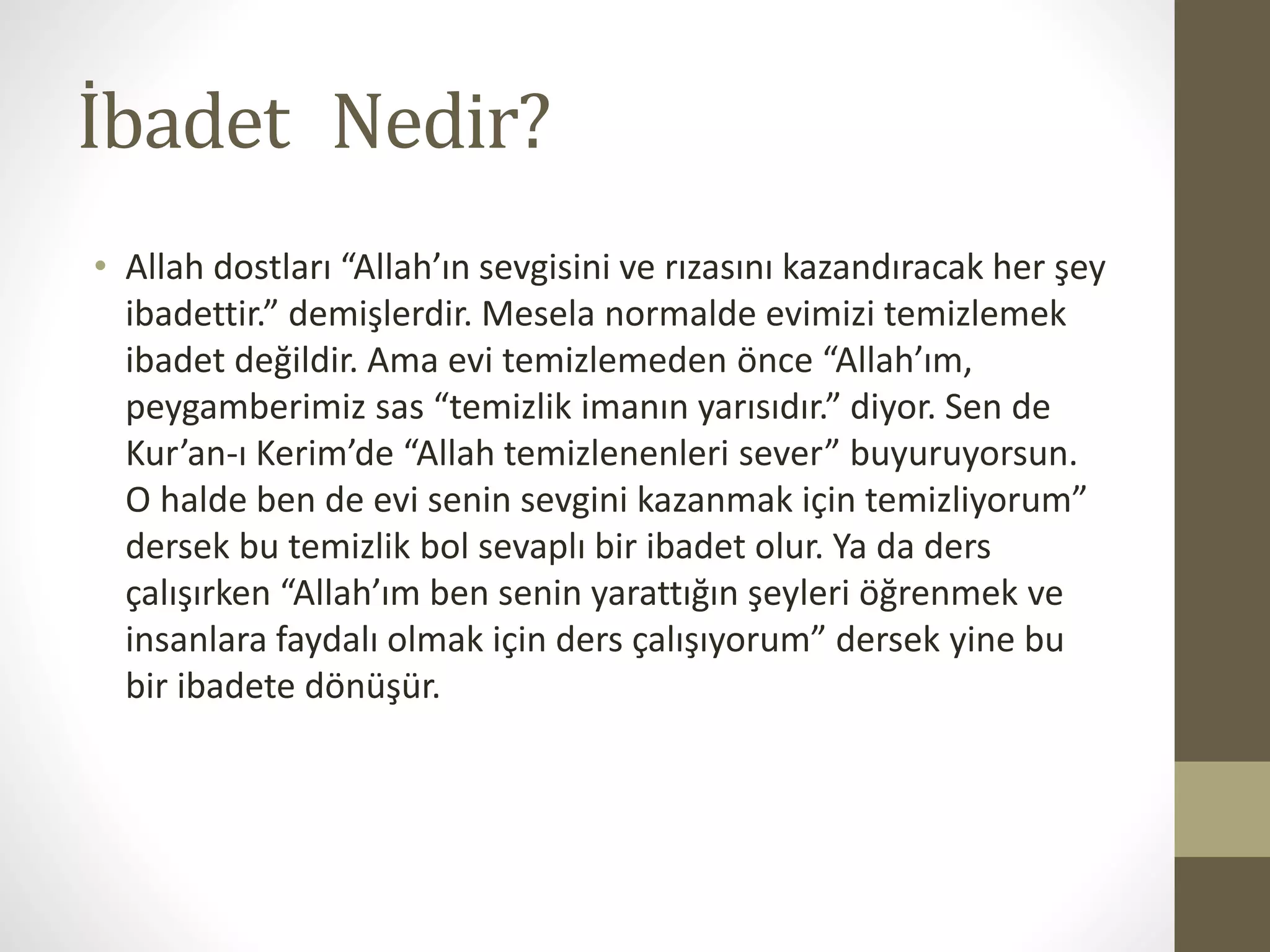 ilkokul ibadet nedir | PPTX