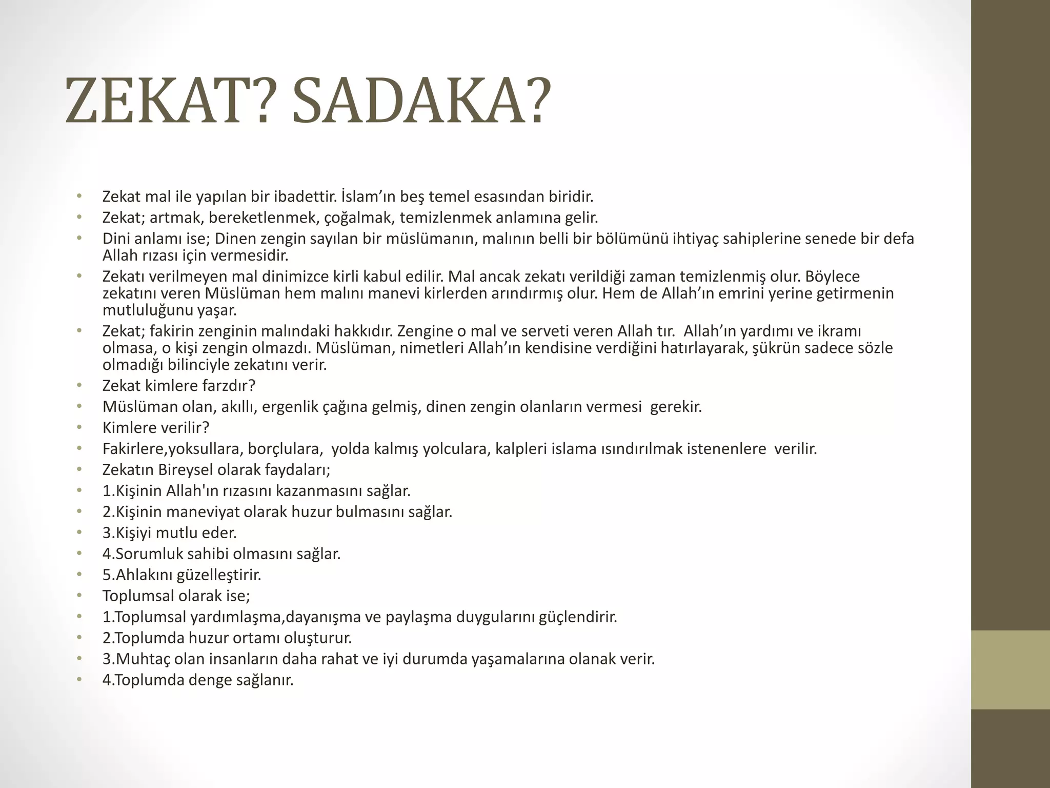 İlkokul Zekat, Sadaka | PPTX