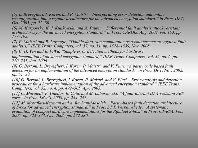 Fault Detection Scheme for AES Using Composite Field | PPT