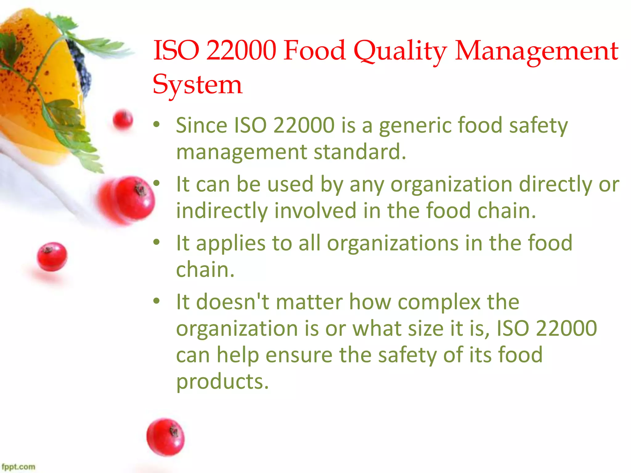Food Quality Management Presentation | PPTX