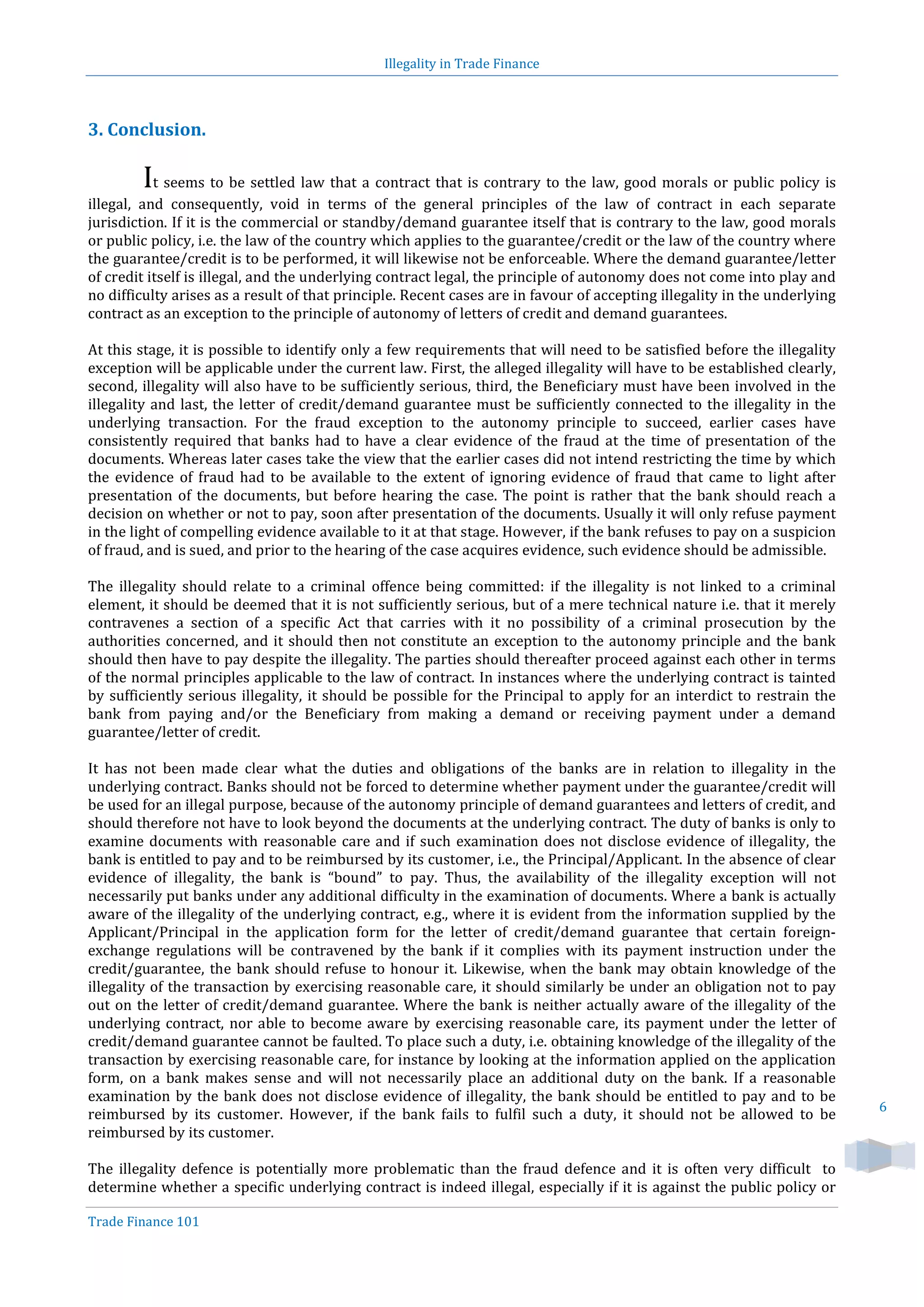 Illegality as an exception to the autonomy principle | PDF