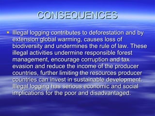 Illegal Logging Cause And Effect