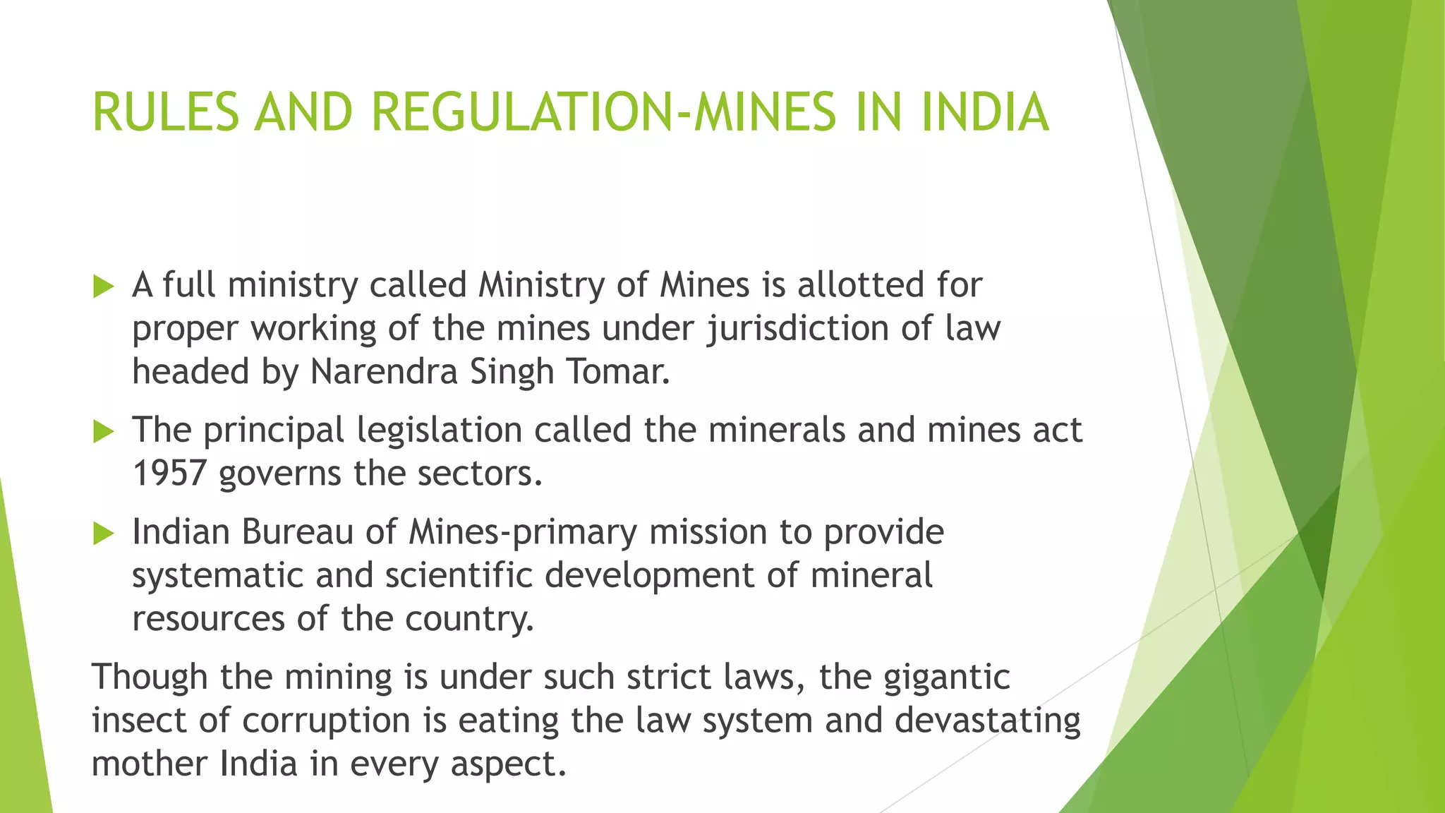 Illegal mining and its impacts in India presentation | PDF