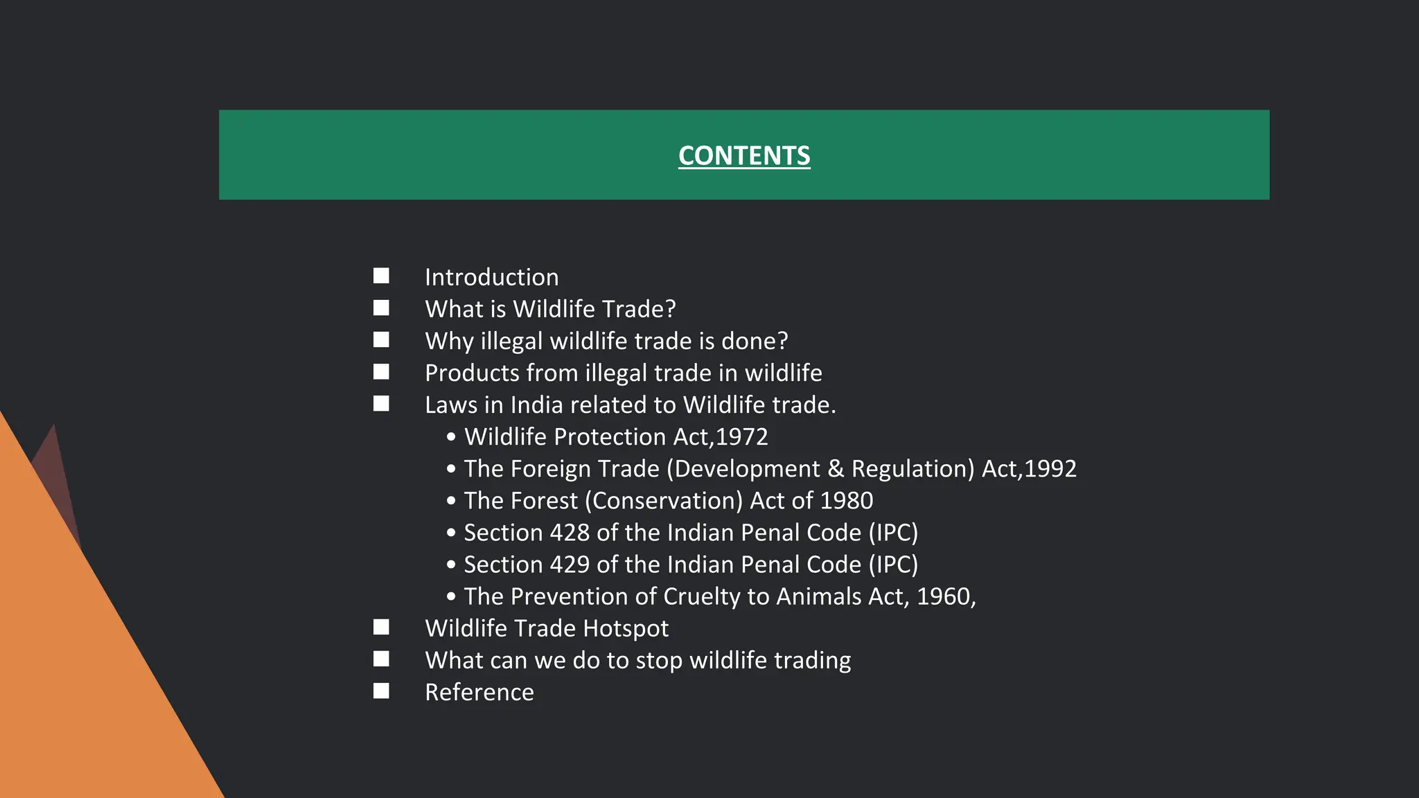 ILLEGAL TRADE OF WILDLIFE ITEMS.................pptx