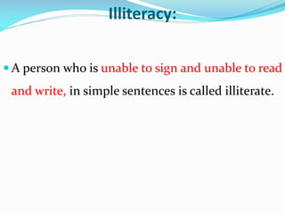 Illetracy | PPT