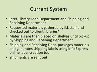 IU Interlibrary Loan: Systems Analysis of Info Express | PPTX