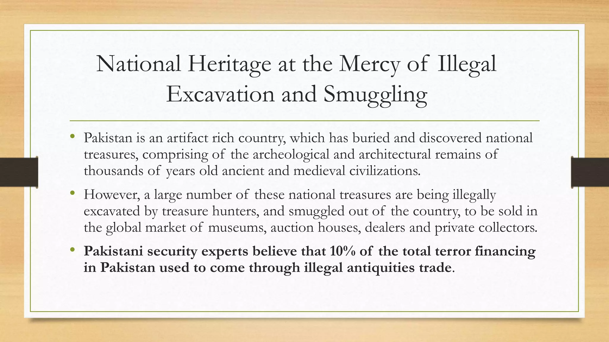 Illicit trafficking of cultural objects from pakistan: a public policy ...