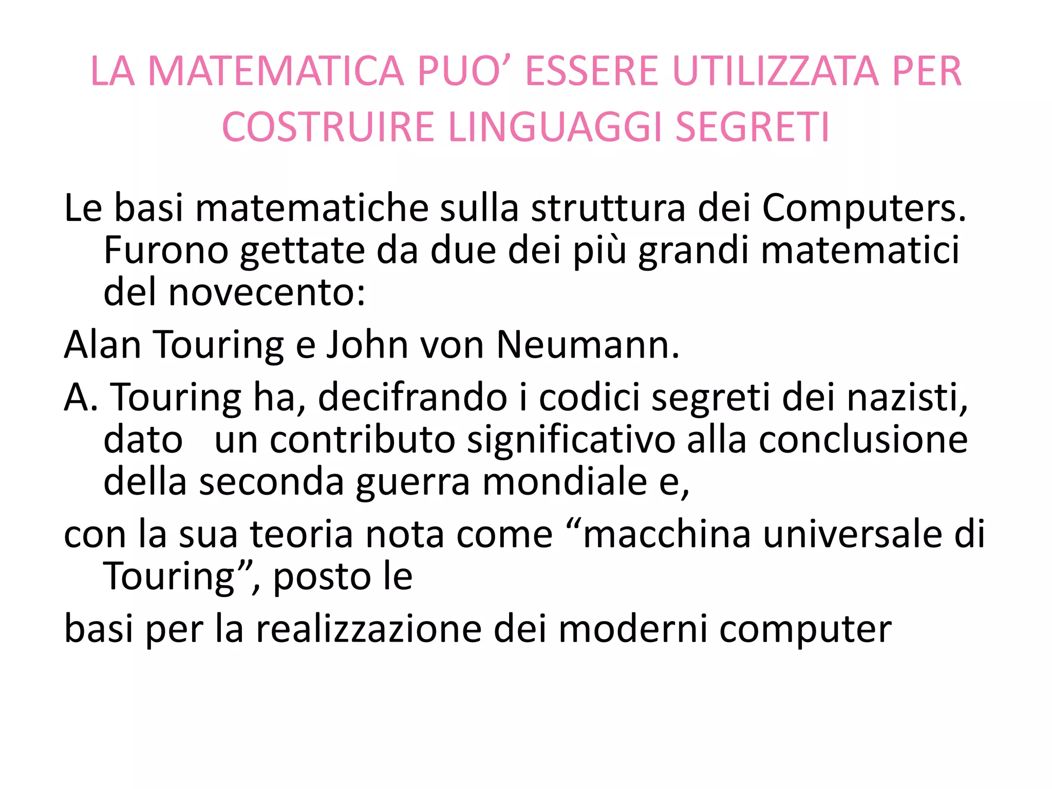Il linguaggio matematico | PPTX