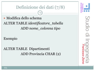 Il linguaggio SQL | PPSX