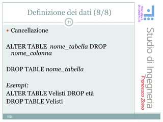 Il linguaggio SQL | PPSX