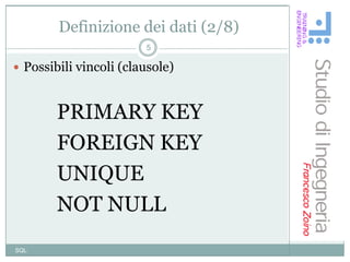 Il linguaggio SQL | PPSX