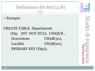 Il linguaggio SQL | PPSX