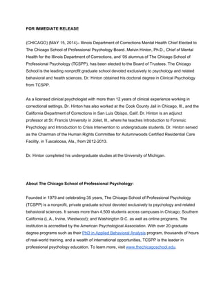 Illinois department of corrections mental health chief elected to the ...