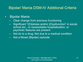 Illinois Doc Assist Bipolar Depression Presentation | PPT