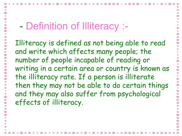 Illiteracy | PPTX
