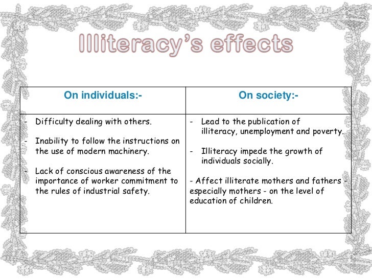 Adult Illiteracy Definition
