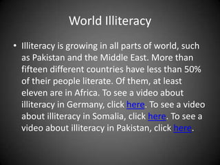 Illiteracy | PPTX
