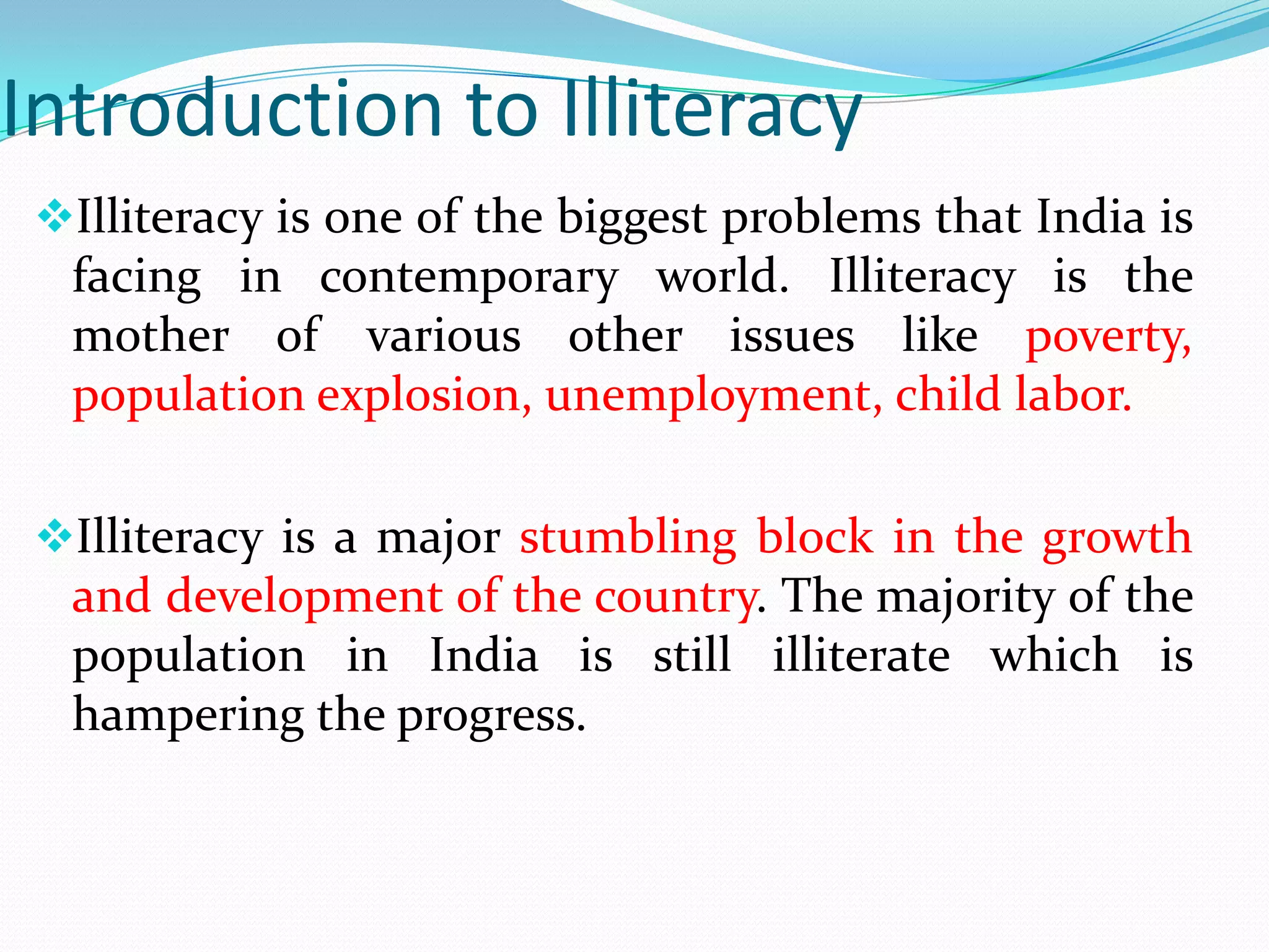 Illiteracy | PPTX