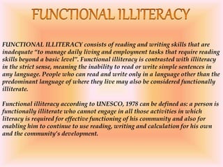 Illiteracy and disparity in education | PPTX
