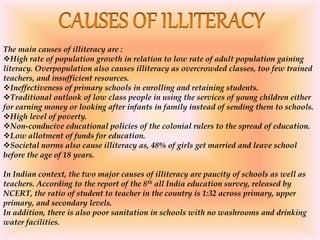Illiteracy and disparity in education | PPTX