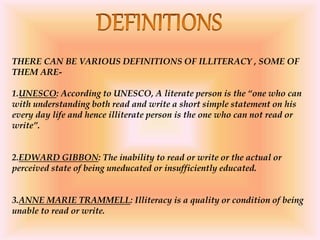 Illiteracy and disparity in education | PPTX