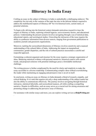 Illiteracy In India Essay.pdf