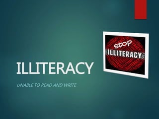 Illiteracy in pakistan | PPTX