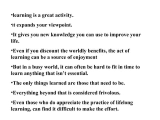 Info Literacy & Lifelong Learning | PPT