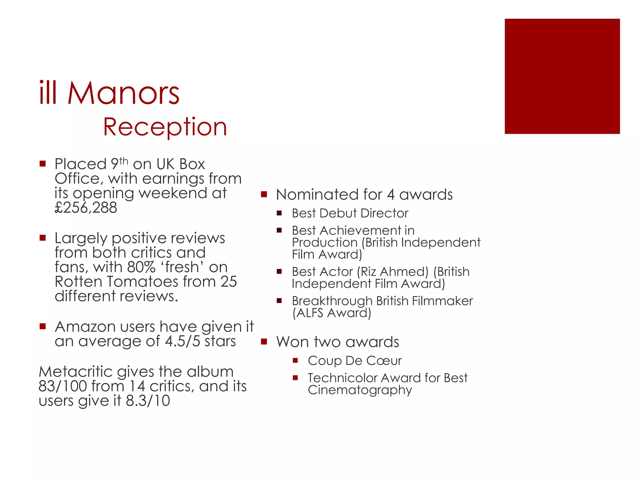 Ill Manors - Case Study | PPT