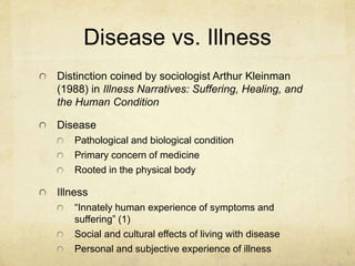 A brief history of "Illness narratives" | PPTX