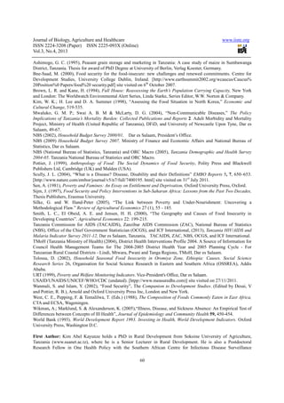 Illness and food security in rufiji district, tanzania | PDF | Infectious Diseases | Diseases ...