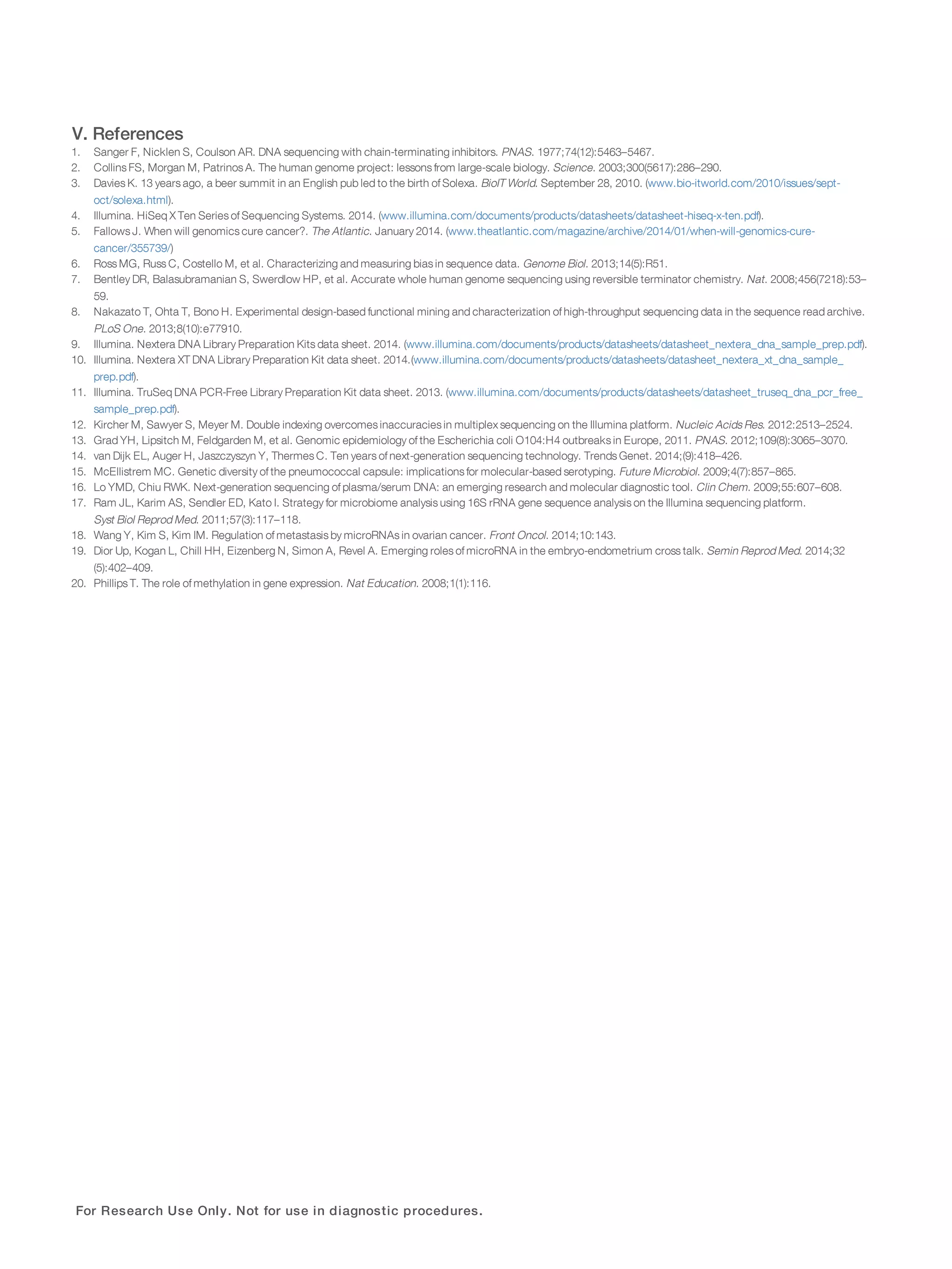 Illumina sequencing introduction | PDF