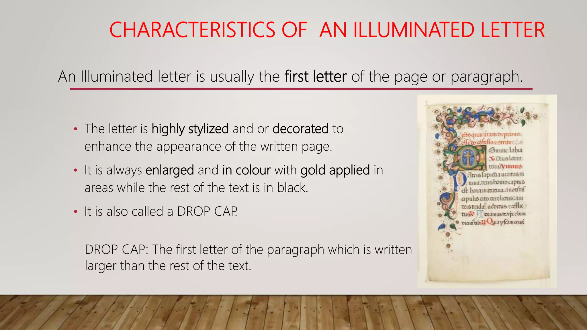 Illuminated letters | PPTX