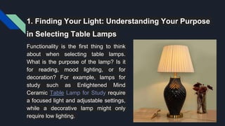 Illuminate Your Space with Chic Table Lamps in Bedroom | PPT
