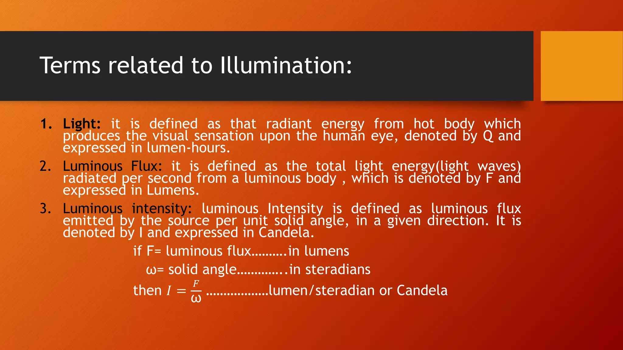 Terms Related To Illumination | PPTX