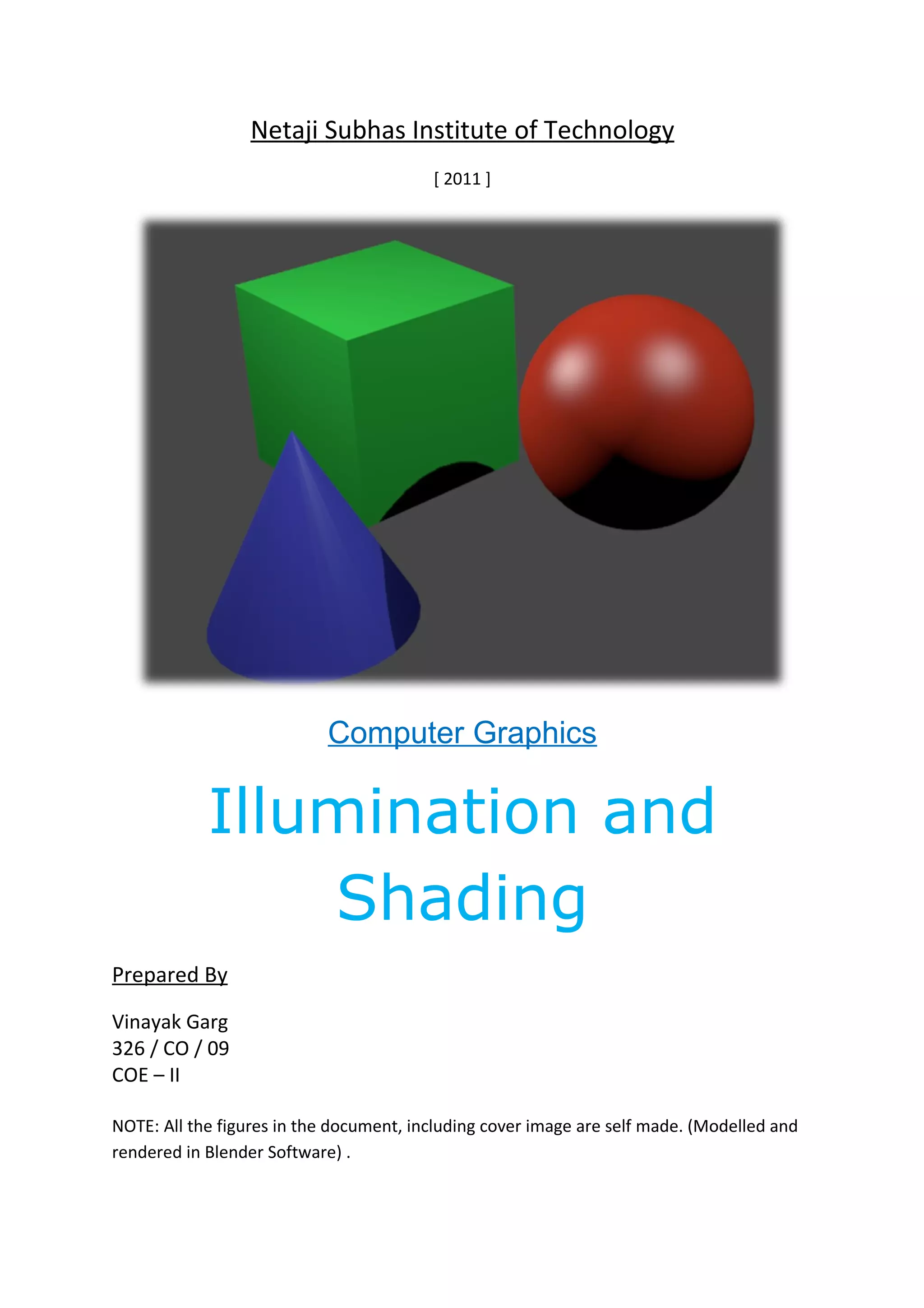 Illumination and shading[vinayak garg] | DOC