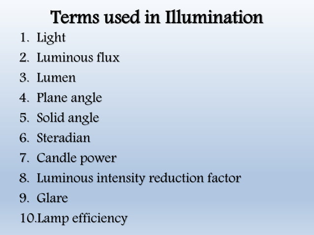 Illumination basic and schemes | PPTX