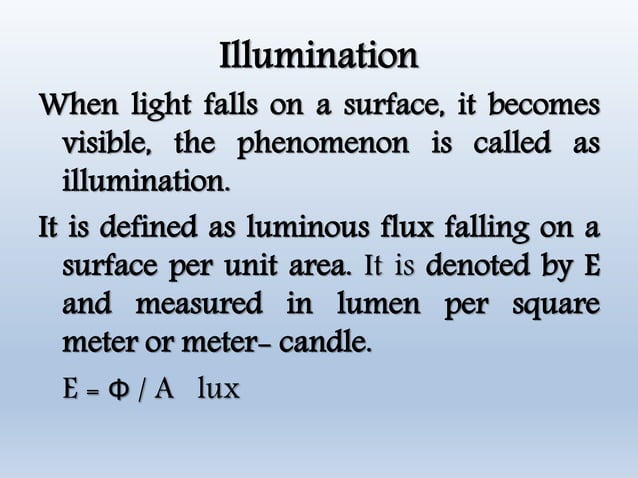 Illumination basic and schemes | PPTX