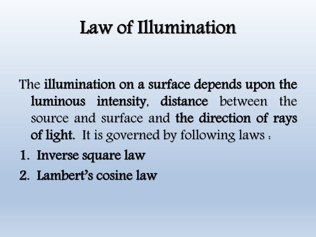 Illumination basic and schemes | PPTX