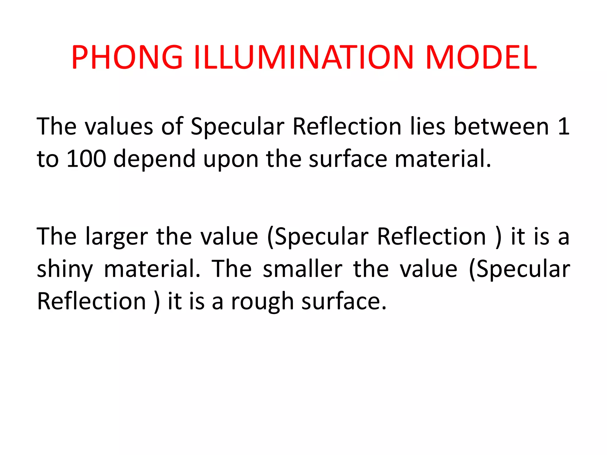 Illumination models | PPTX