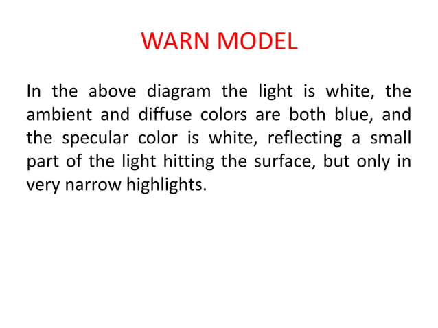 Illumination models | PPTX