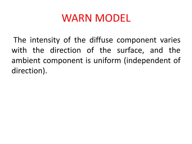 Illumination models | PPTX