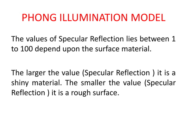 Illumination models | PPTX