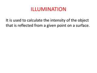 Illumination models | PPTX