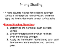 Illumination Models in graphic computer vision and Shading.pptx | 3-D Graphics | Computer ...