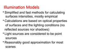 Illumination Models in graphic computer vision and Shading.pptx | 3-D Graphics | Computer ...