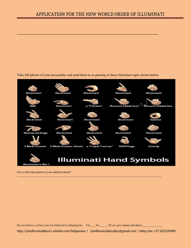 ILLUMINATI MEMBERSHIP FORM 2024 +27635239489 | PDF