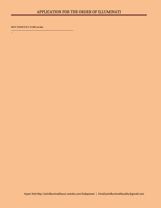 ILLUMINATI MEMBERSHIP FORM 2024 +27635239489 | PDF