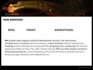 ILLUMINZ Presentation | PDF | Web Development | Internet
